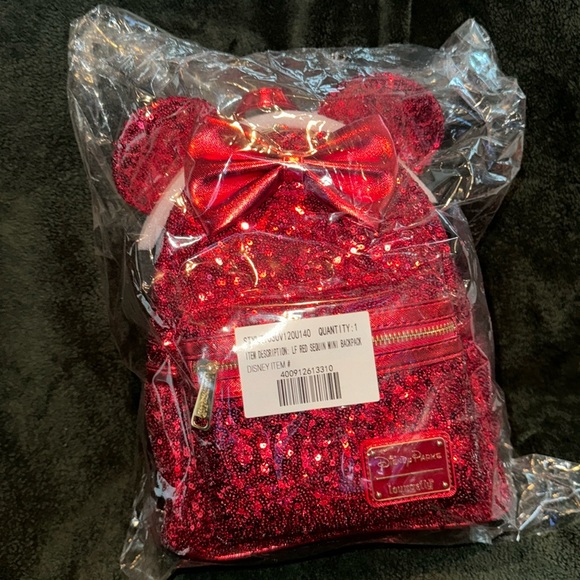 Loungefly | Bags | Loungefly Minnie Red Sequin Backpack Parks Exclusive ...